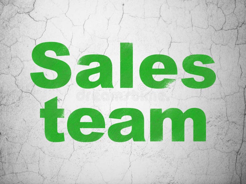 Advertising Concept: Sales Team on Wall Background Stock Illustration ...
