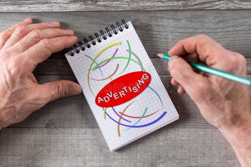 Advertising Concept on a Notepad Stock Photo - Image of communication ...