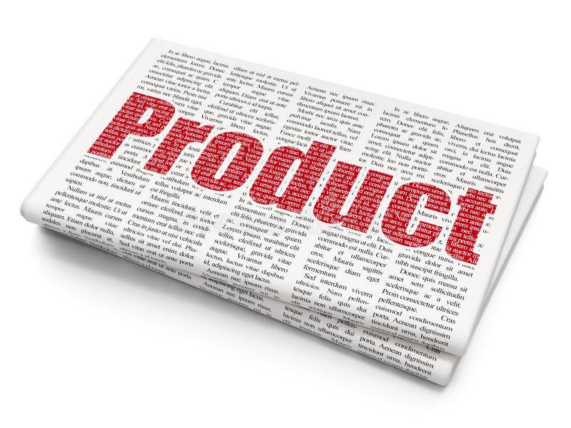 Advertising Concept: Product on Newspaper Background Stock Illustration ...
