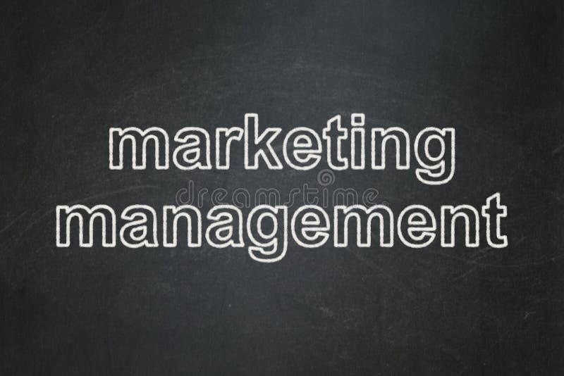 Advertising Concept: Marketing Management on Chalkboard Background ...