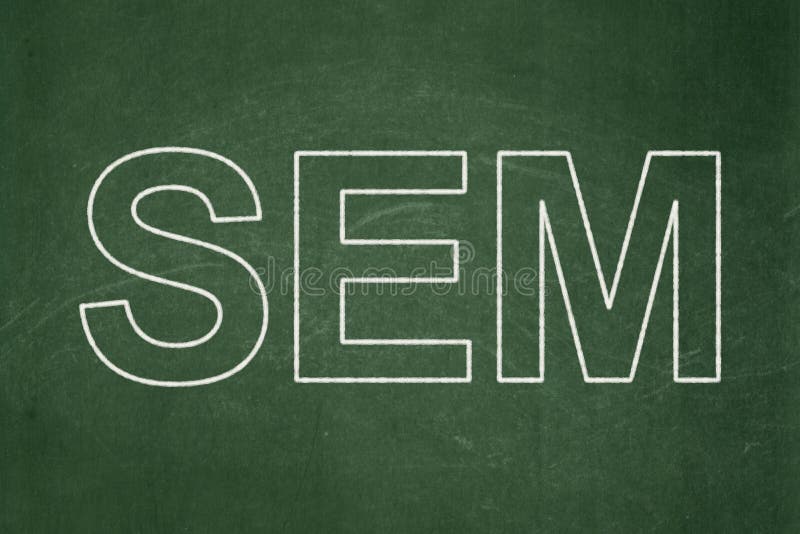 Advertising Concept: SEM on Chalkboard Background Stock Illustration ...