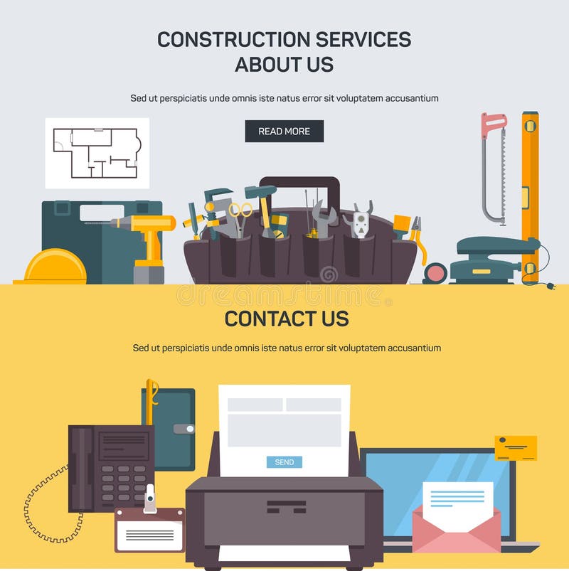 Advertising Construction Services Stock Vector - Illustration of ...