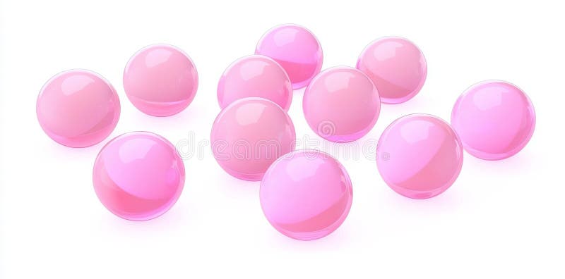 Advertising Design: Pink Balls on a Pink Surface, Illustrated in 3D ...