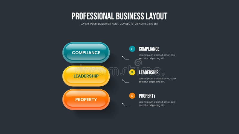 Visual Analysis 3 Step Infographic Presentation Design Stock Vector - Illustration of marketing ...