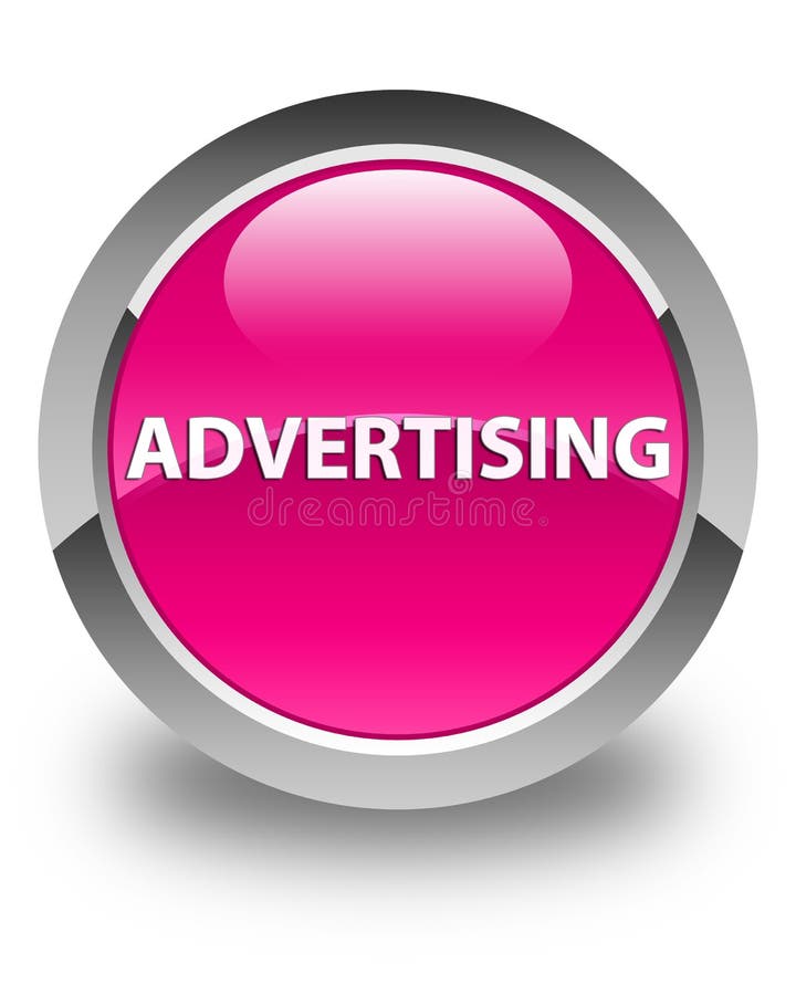 Advertising Glossy Pink Round Button Stock Illustration - Illustration ...