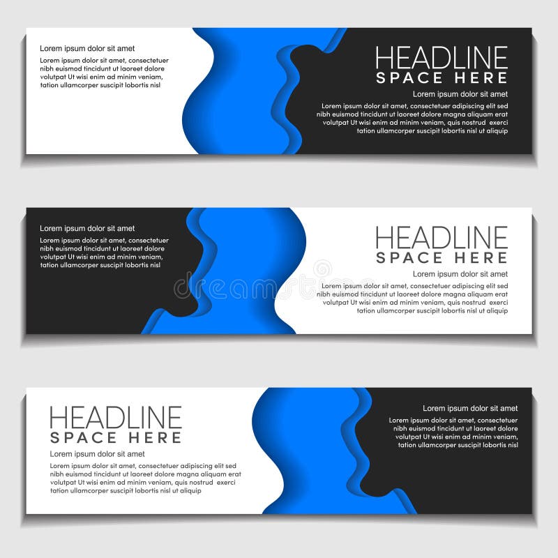 Advertising Header, Footer Web Banner Background Mockup Wavy, Wave with ...