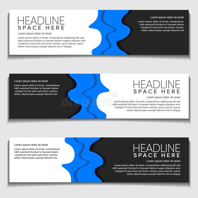 Advertising Header, Footer Web Banner Background Mockup Wavy, Wave with ... Advertising Header, Footer Web Banner Background Mockup Wavy, Wave with ...