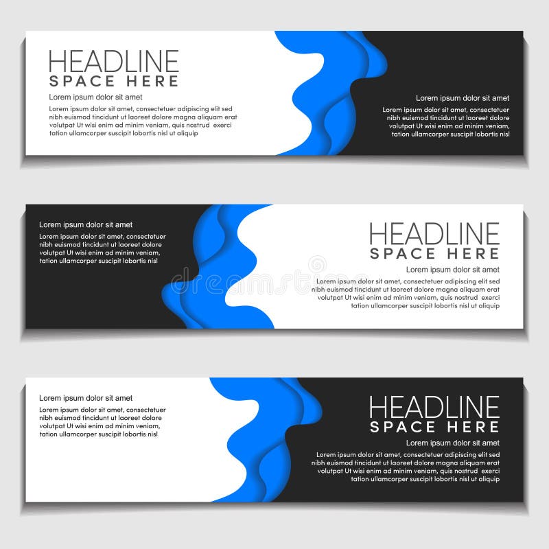 Advertising Header, Footer Web Banner Background Mockup Wavy, Wave with ...