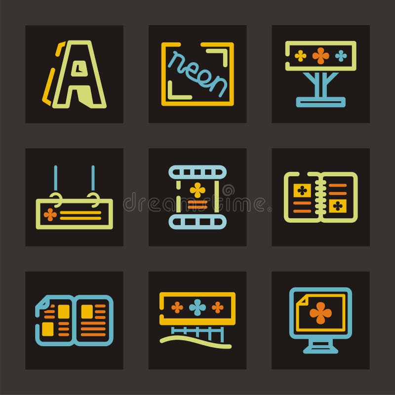 Advertising Icon Series stock vector. Illustration of icons - 1971896