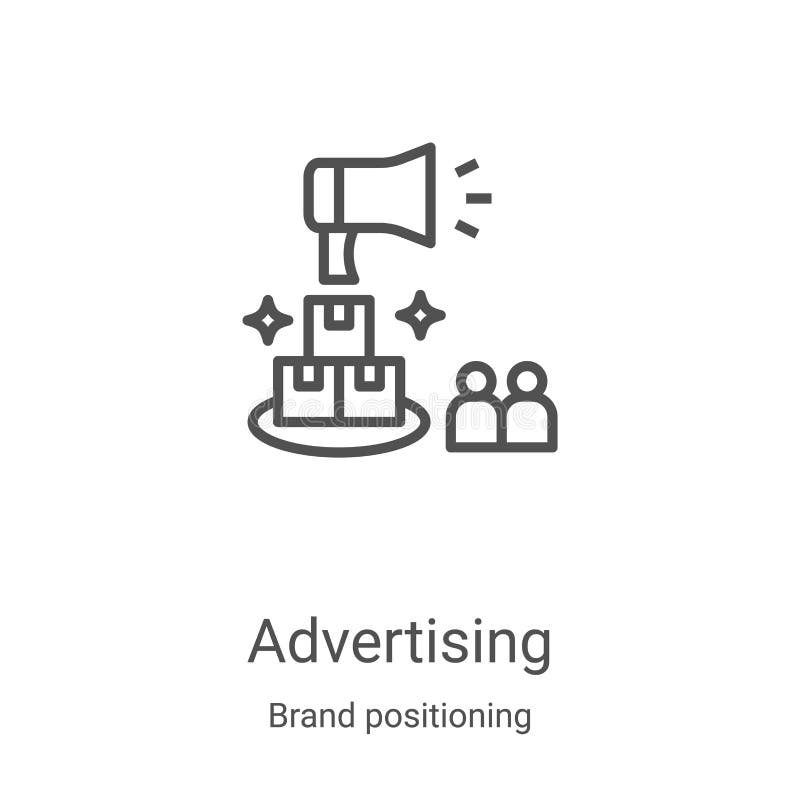 Advertising Icon Vector from Brand Positioning Collection. Thin Line ...