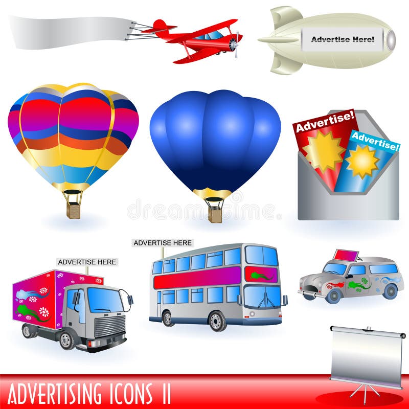 Advertising icons 2 stock vector. Illustration of metaphor - 14462715