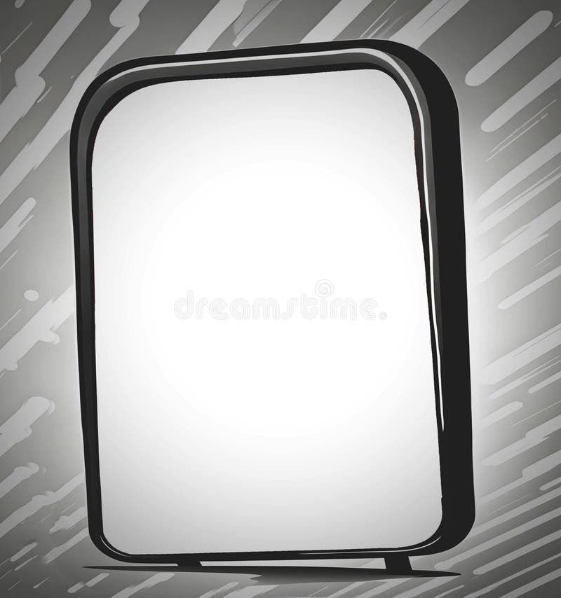 Advertising LCD Screen Panel, Cartoon Style Stock Illustration ...