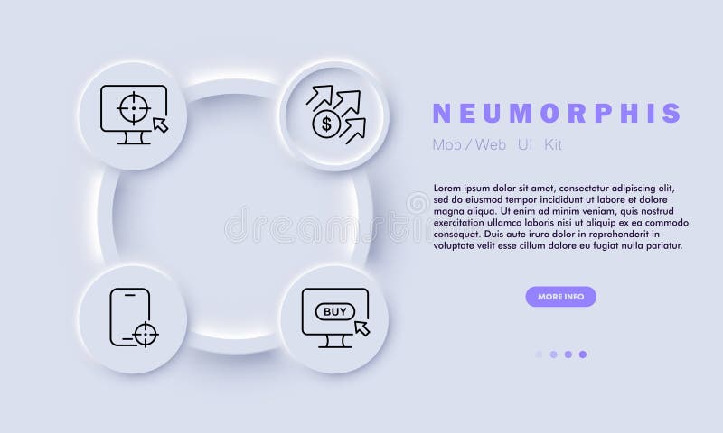 Advertising Line Icon. Precision Targeting, Digital Platforms ...