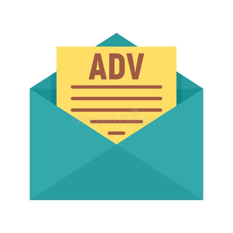 Advertising Mail Icon in Monochrome Style Isolated on White Background ...