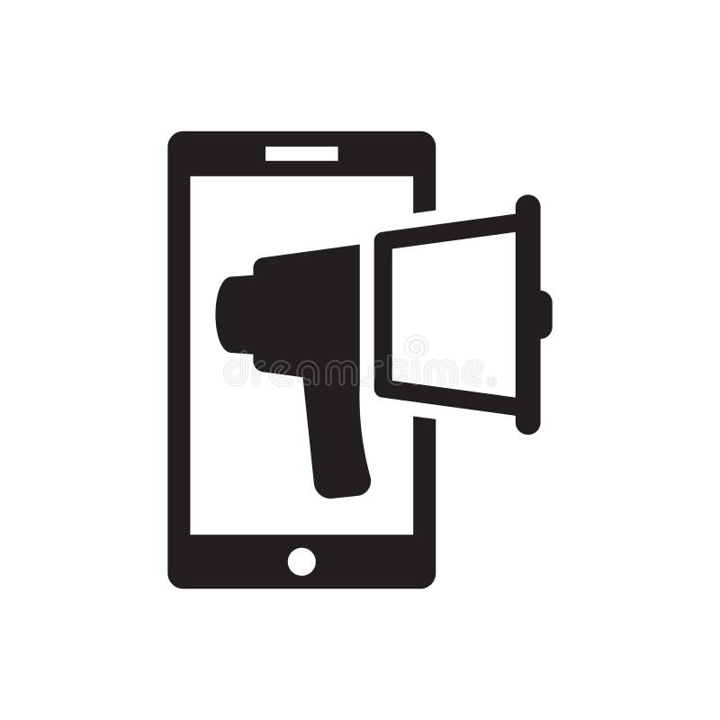 Advertising Icon - Marketing Megaphone Icon - Mobile Display Stock ...