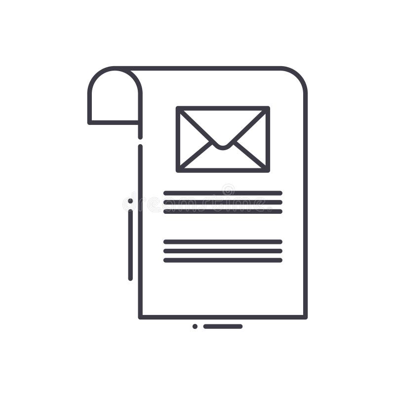 Advertising Message Icon, Linear Isolated Illustration, Thin Line ...