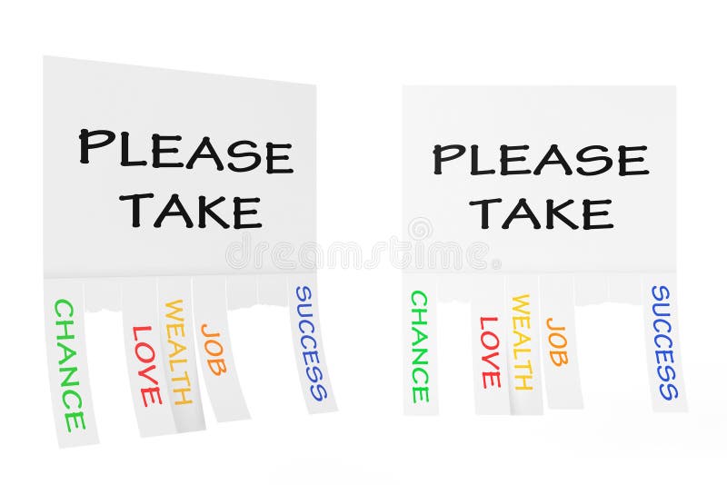 Advertising Papers With Cut Slips And Please Take Sign. 3d Rendering ...