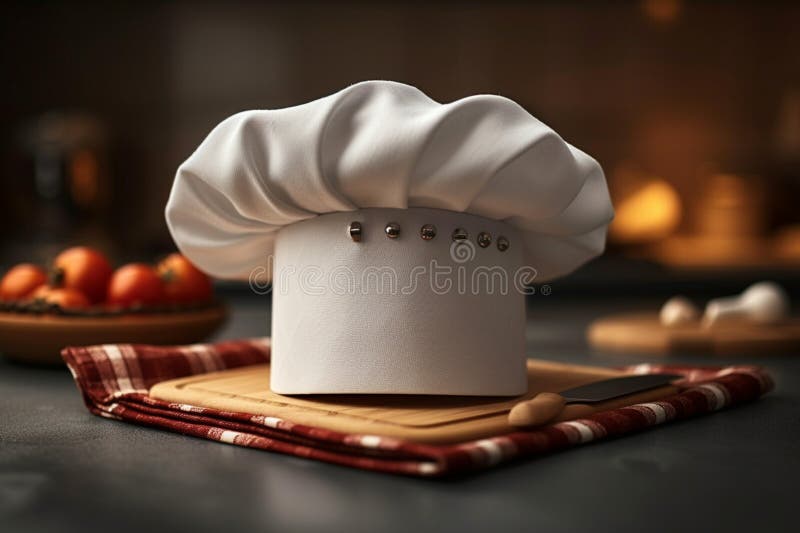 Advertising Photography Concept White Cook Hat with Copy Space Stock ...