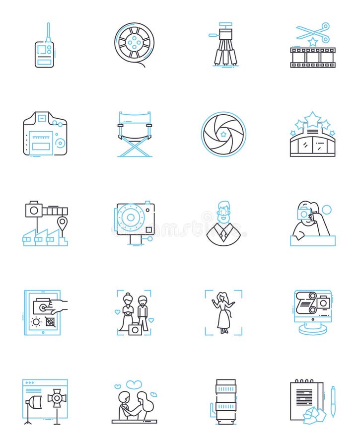 Advertising Photography Linear Icons Set. Creative, Compelling ...