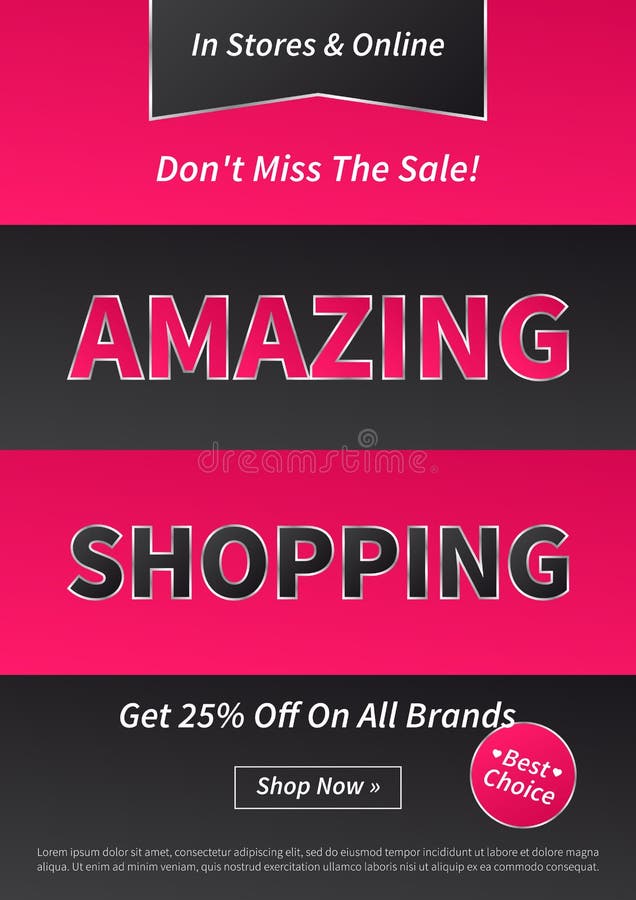 Advertising Poster Amazing Shopping Vector Template Stock Vector ...