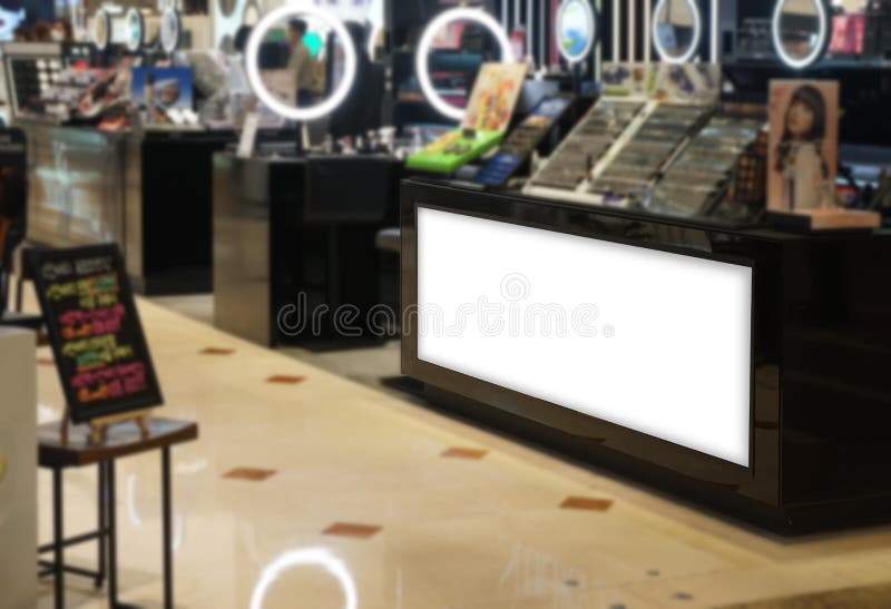 Advertising Poster Board Inside Department Store Stock Photo - Image of ...
