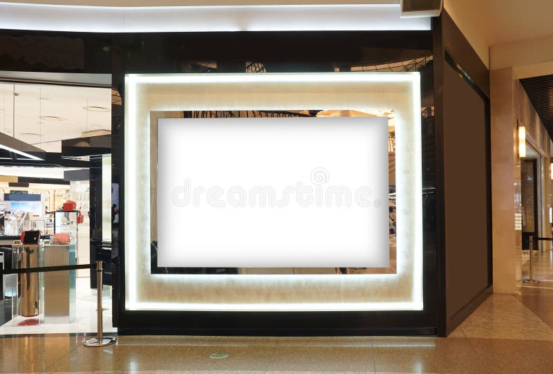 Advertising Poster Board Inside Department Store Stock Image - Image of ...