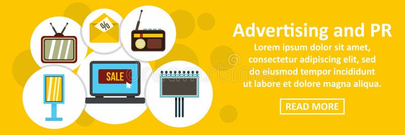 Advertising and PR Banner Horizontal Concept Stock Vector ...