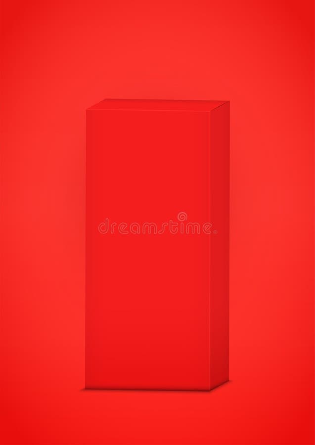 Red box on red background stock vector. Illustration of gift - 105225267