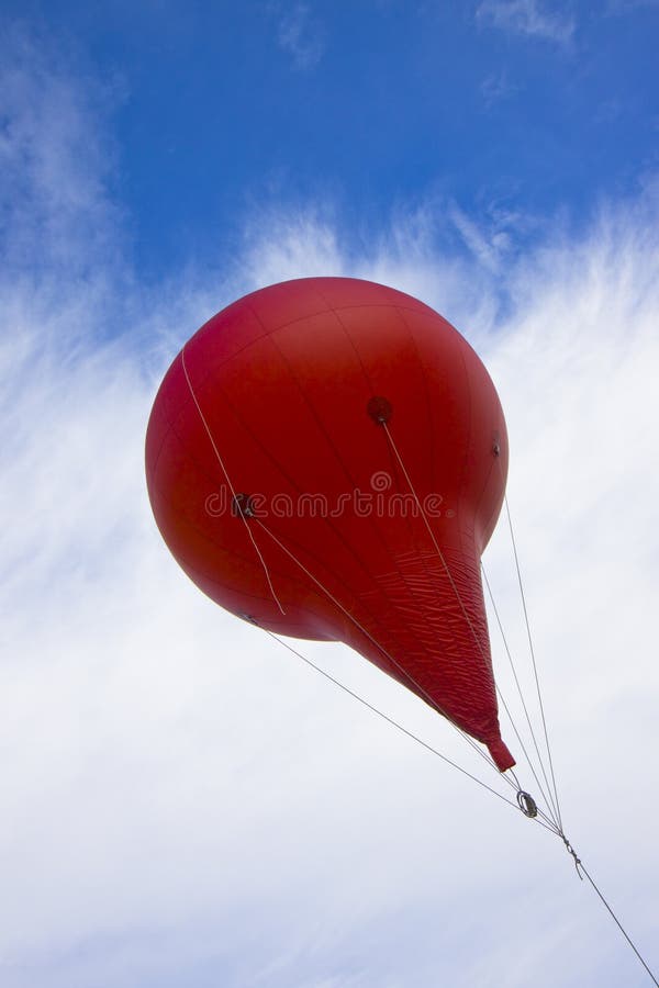 Advertising Red Air Ballon Isolated on Blu Sky Stock Image - Image of ...