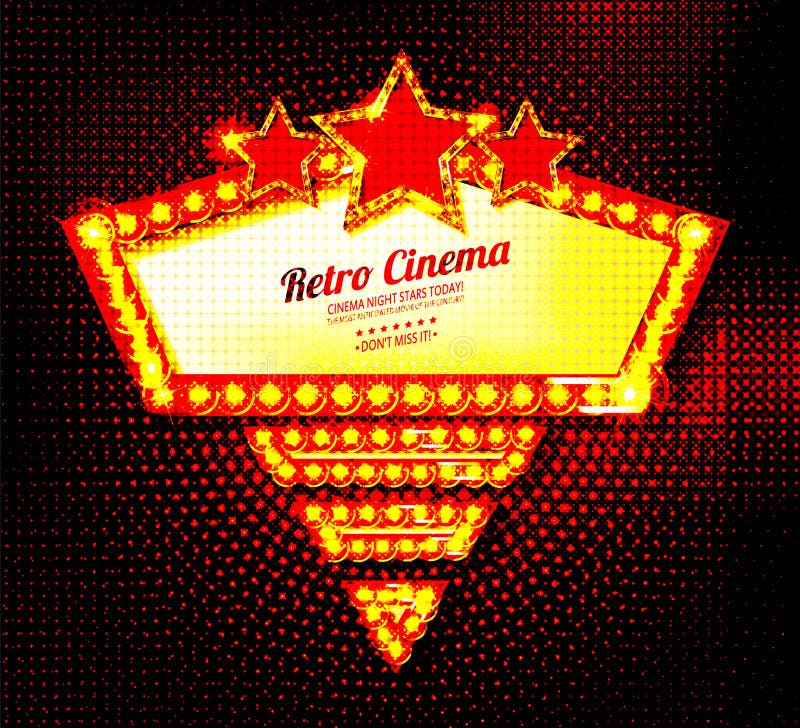 Advertising with Retro Lightbox Stock Vector - Illustration of theater ...