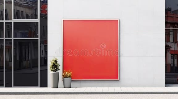 Advertising Screen in the Building. Generative AI Stock Illustration ...