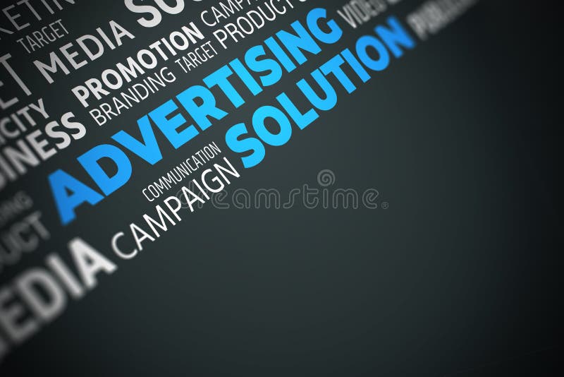 Advertising Solution - Word Cloud with Copy Space. Stock Illustration ...
