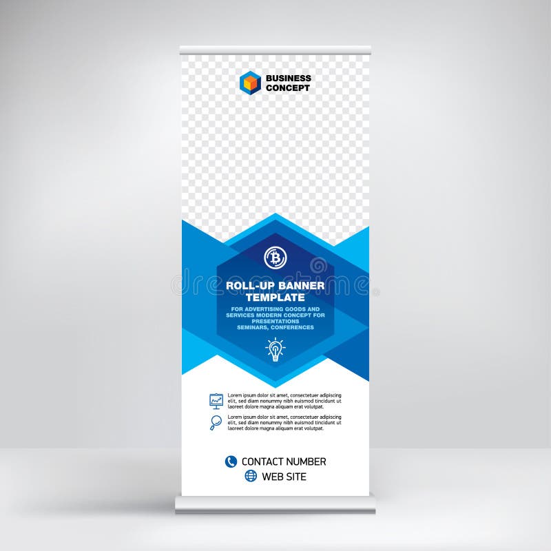 Roll-up Banner Design, Exhibition Stand, Template for Conferences ...