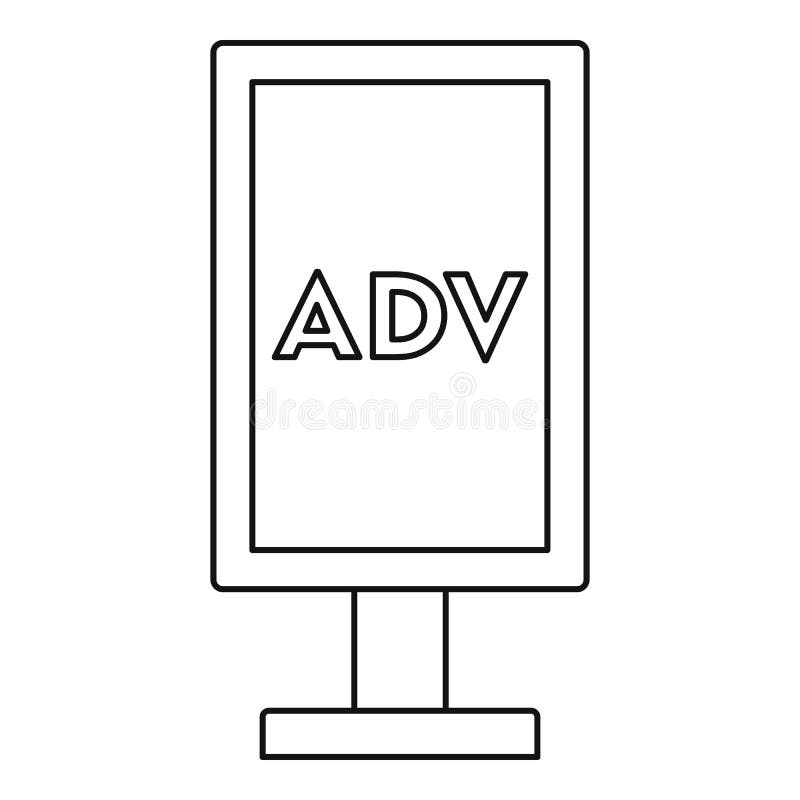 Advertising Stand Icon, Outline Style Stock Vector - Illustration of ...
