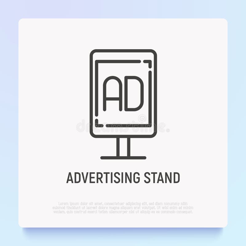 Advertising Stand Thin Line Icon. Modern Vector Illustration Stock ...