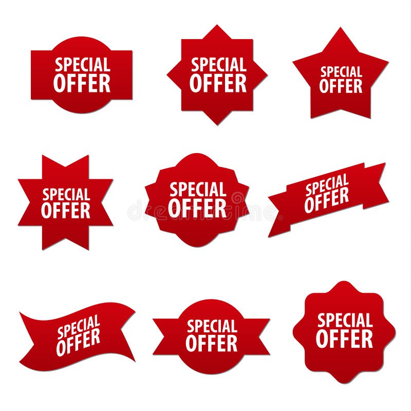 Advertising Stickers and Banners Stock Illustration - Illustration of ...