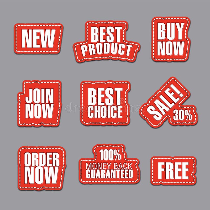 Advertising Stickers and Tags Stock Illustration - Illustration of note ...