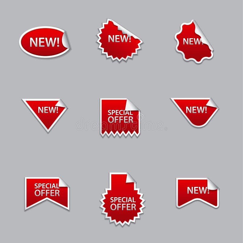 Advertising Stickers and Tags Stock Illustration - Illustration of note ...