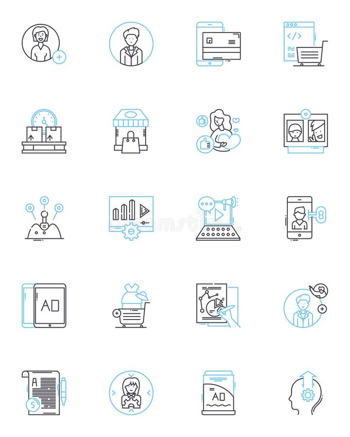 Advertising Strategy Linear Icons Set. Segmentation, Positioning ...