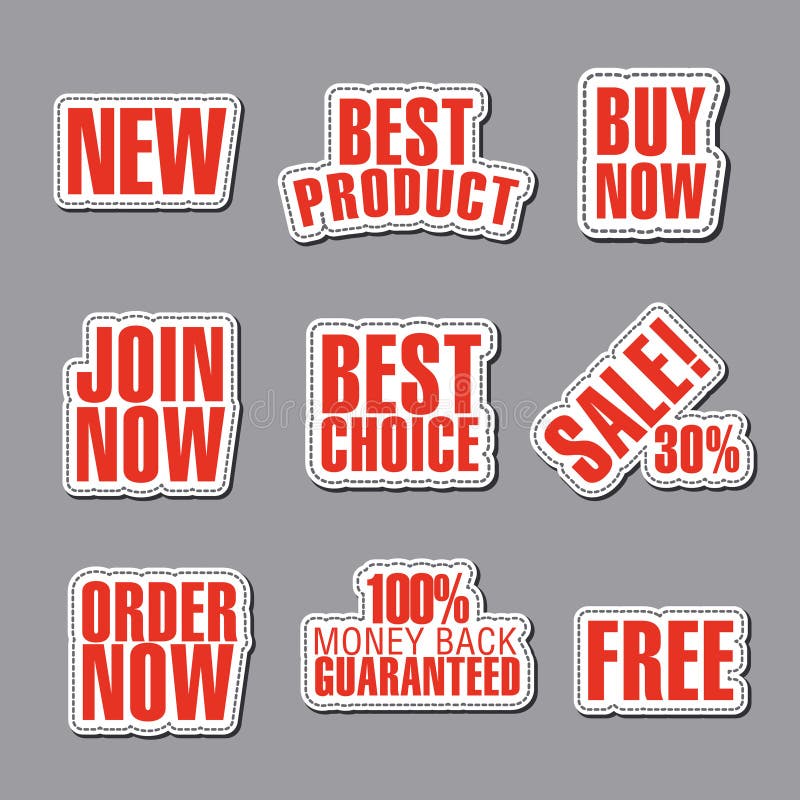 New advertising stickers stock illustration. Illustration of label ...