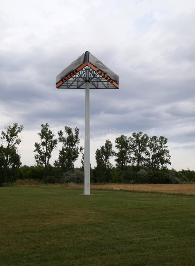 Advertising Tower in the Field Stock Image - Image of billboards, field ...