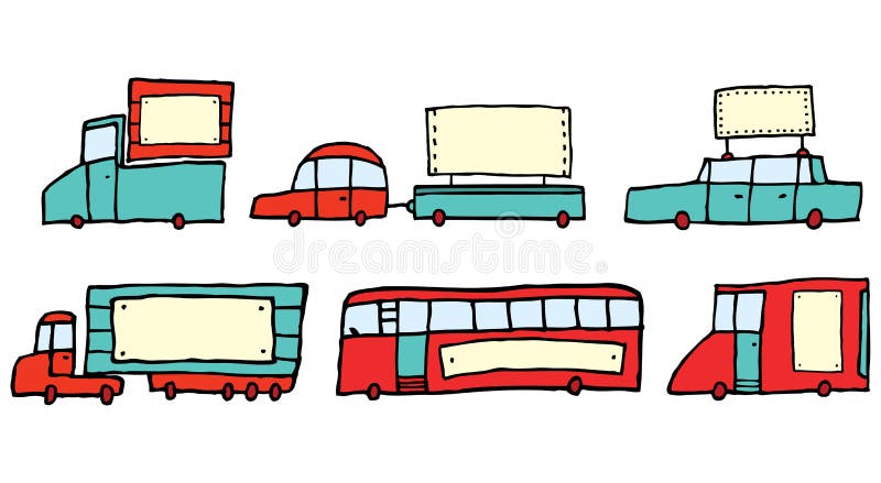 Advertising on vehicles stock vector. Illustration of transport - 30417658