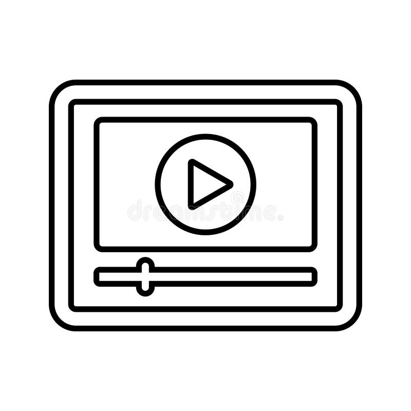 Advertising, Video, Player Outline Icon. Line Art Vector Stock ...