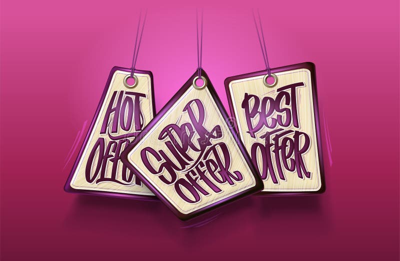 Advertising Web Banner with Tags Collection - Super Offer, Hot Offer ...