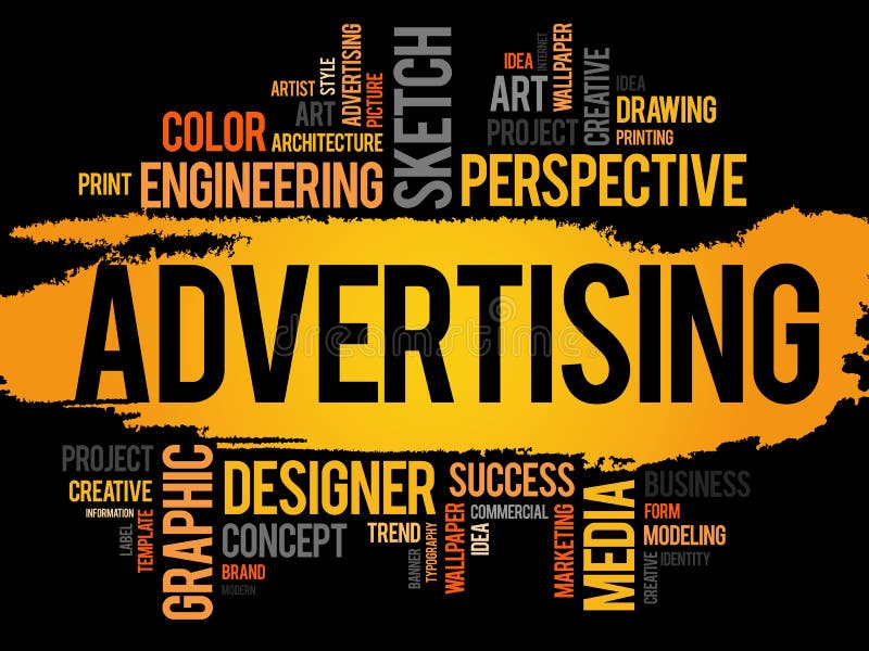 ADVERTISING word cloud stock photo. Image of unique - 200208174