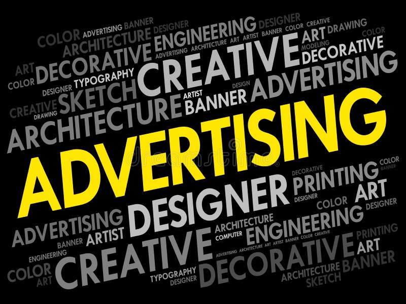 ADVERTISING word cloud stock illustration. Illustration of competitive ...