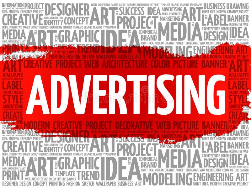 ADVERTISING word cloud stock illustration. Illustration of target ...