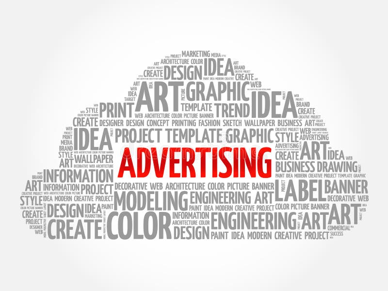 ADVERTISING word cloud stock illustration. Illustration of commercial ...