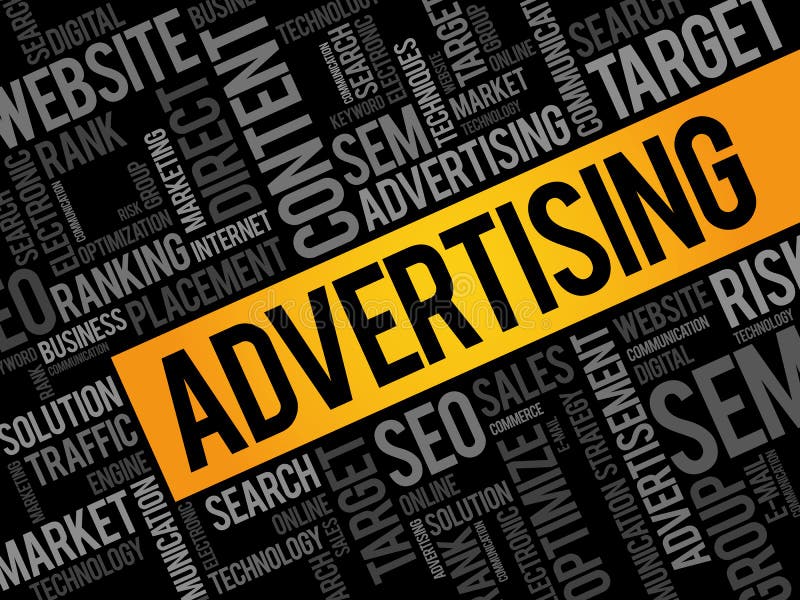 ADVERTISING Word Cloud, Business Concept Background Stock Illustration ...