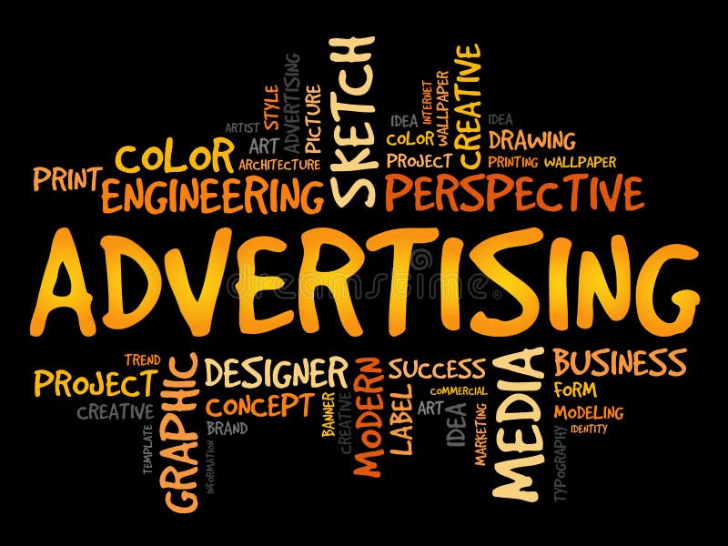 ADVERTISING word cloud stock photo. Image of presentation - 200329476